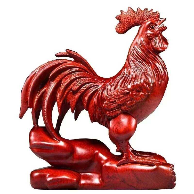 Fig Rooster Kahoy Good Luck Chicken Statue Feng Shui Ornament Para Sa ...