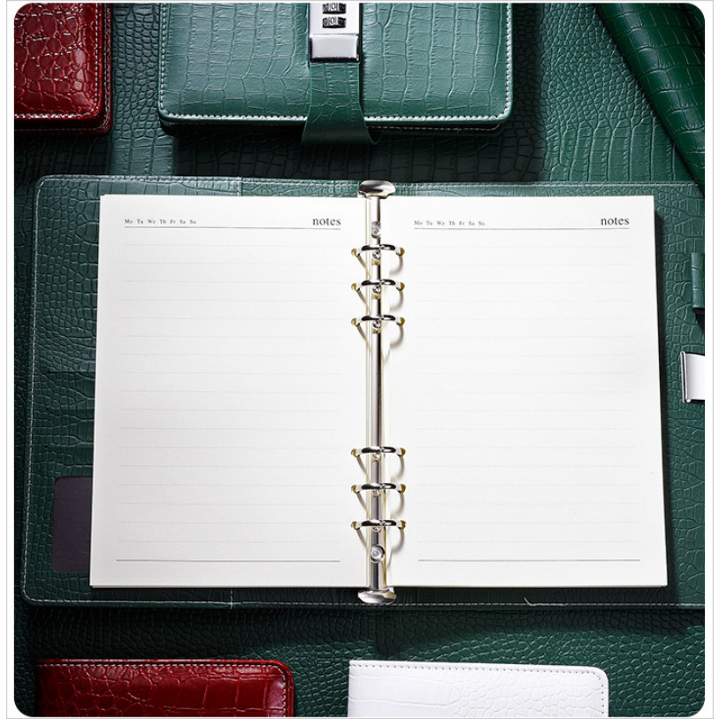 A6 A5 Notebook Vintage Luxury Crocodile Textured Leather Diary Password ...