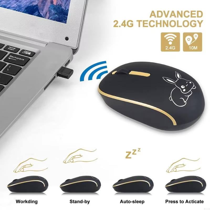 Ergonomic Computer Mouse with USB Receiver Wireless Mouse Silent Clicks ...