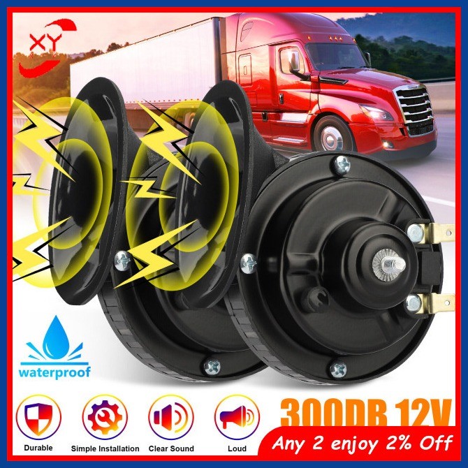 XY 2Pcs 300DB Super Loud Train Horns 12V Waterproof Air Horns ...