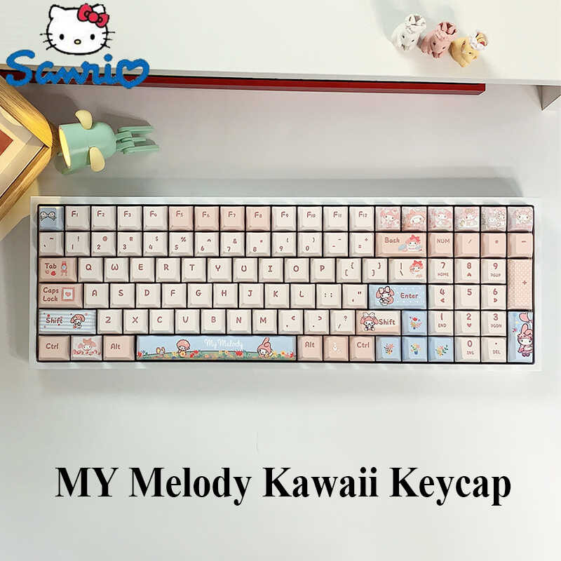 My Sanrio Melody Cherry Xda Height nical Keyboard Keycap Pbt Thermal ...
