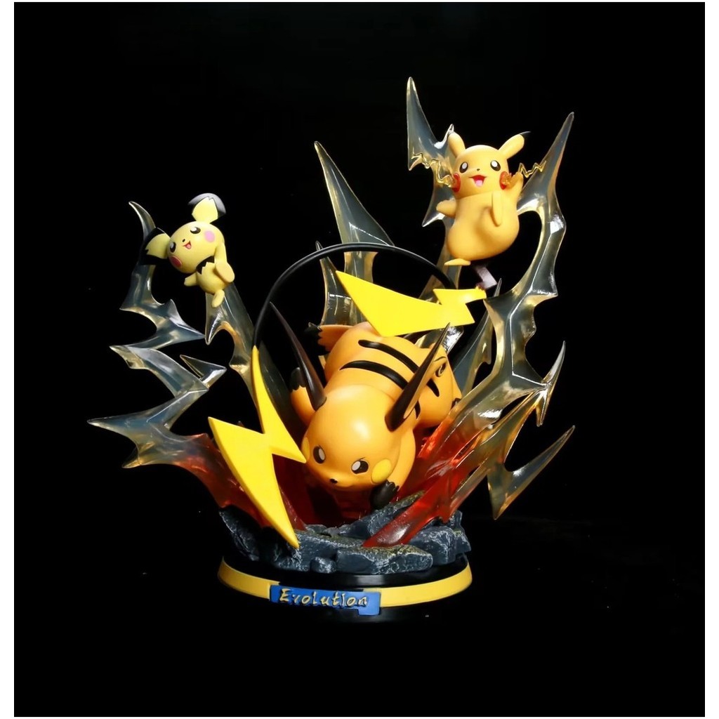 Kawaii Anime Pichu Pikachu Raichu Evolution Ver. GK PVC Action Figure ...