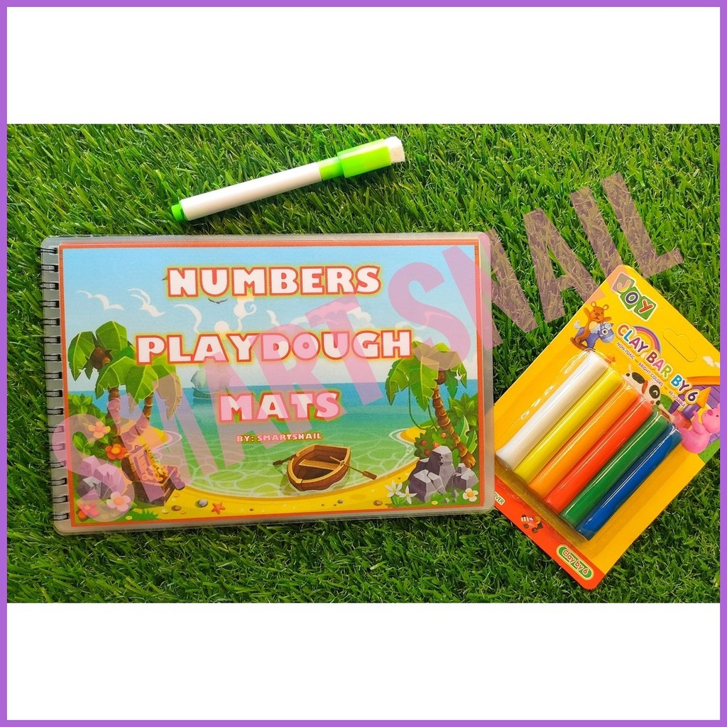 2in1 Numbers Playdough Mats & Tracing with FREE CLAY & DRY ERASE MARKER ...