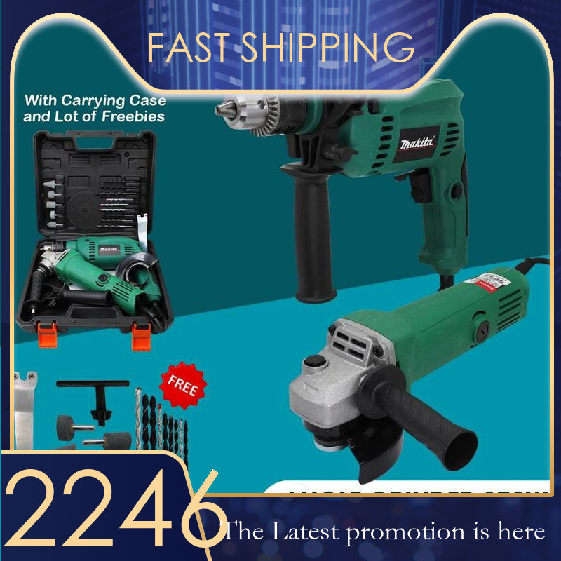 2 In 1 With Impact Drill Hammer Angle Grinder Protable Tool Barena Set ...