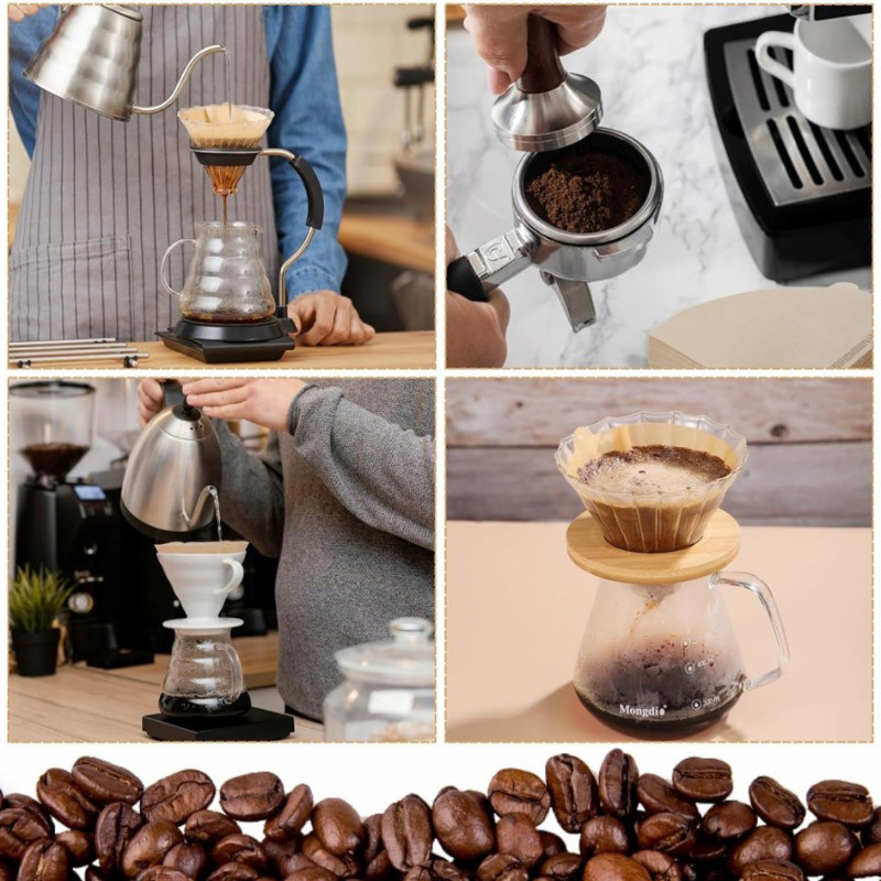 100/50Pcs V-Shaped Coffee Filter Paper - Stand Single Use Pour Over ...