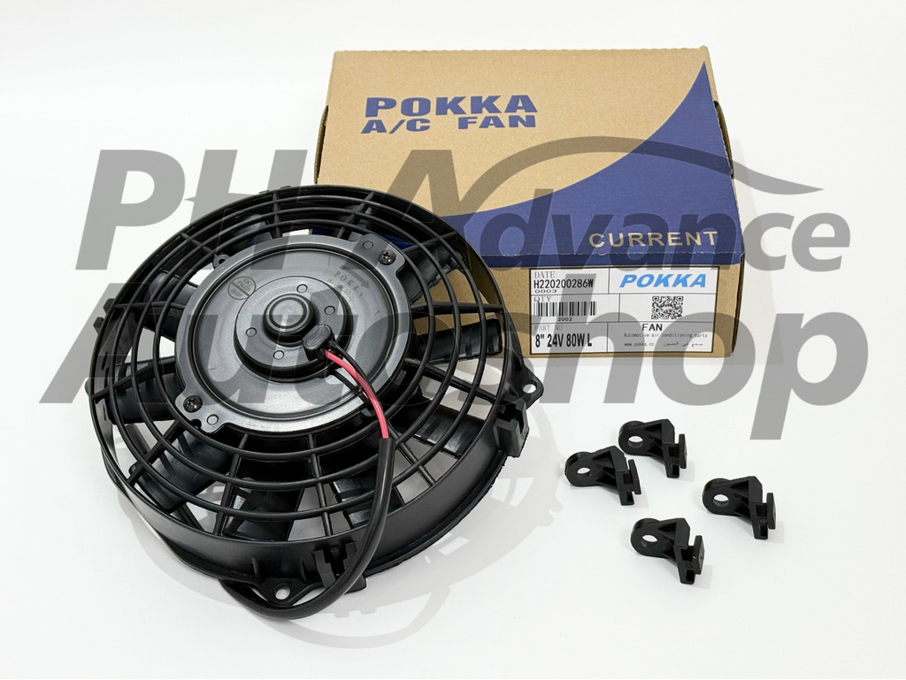 24V POKKA Auxiliary Fan Assembly Universal 8'' 24V 80W Push / Pull High ...