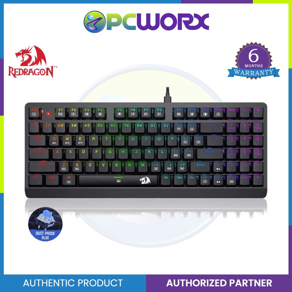 Redragon Dragon Warrior Mechanical Gaming Keyboard (Black) (Dust-Proof ...