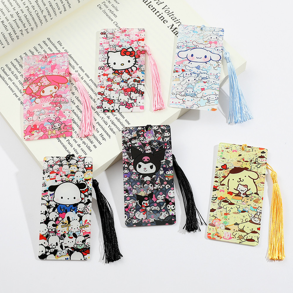 Acrylic Sanrio HelloKitty Cinnamoroll Bookmark Cartoon Melody Pochacco ...