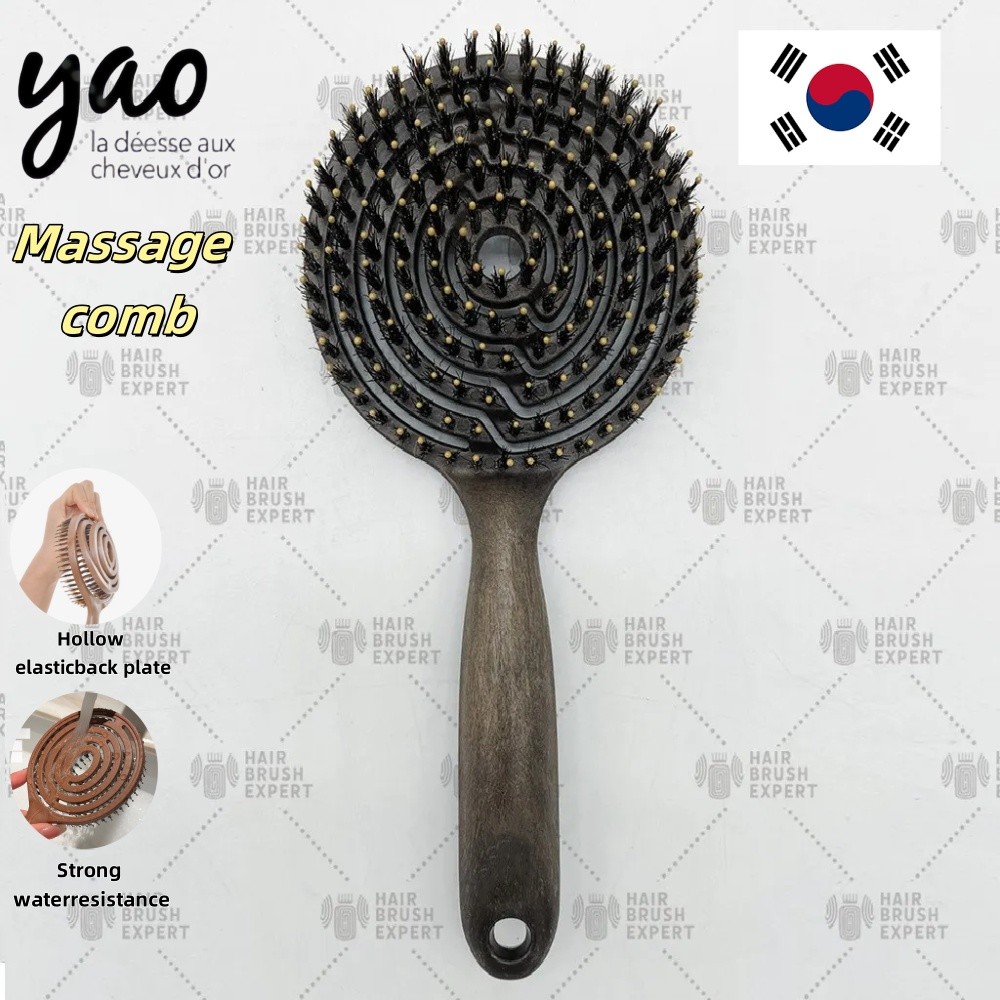 YAO Home Massage Fluffy Hair Brush Comb Portable Styling Hollow Comb ...