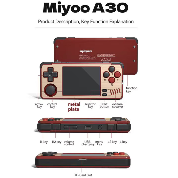 GameCove Miyoo A30 Retro Handheld Video Game Console Linux System 2.8 ...