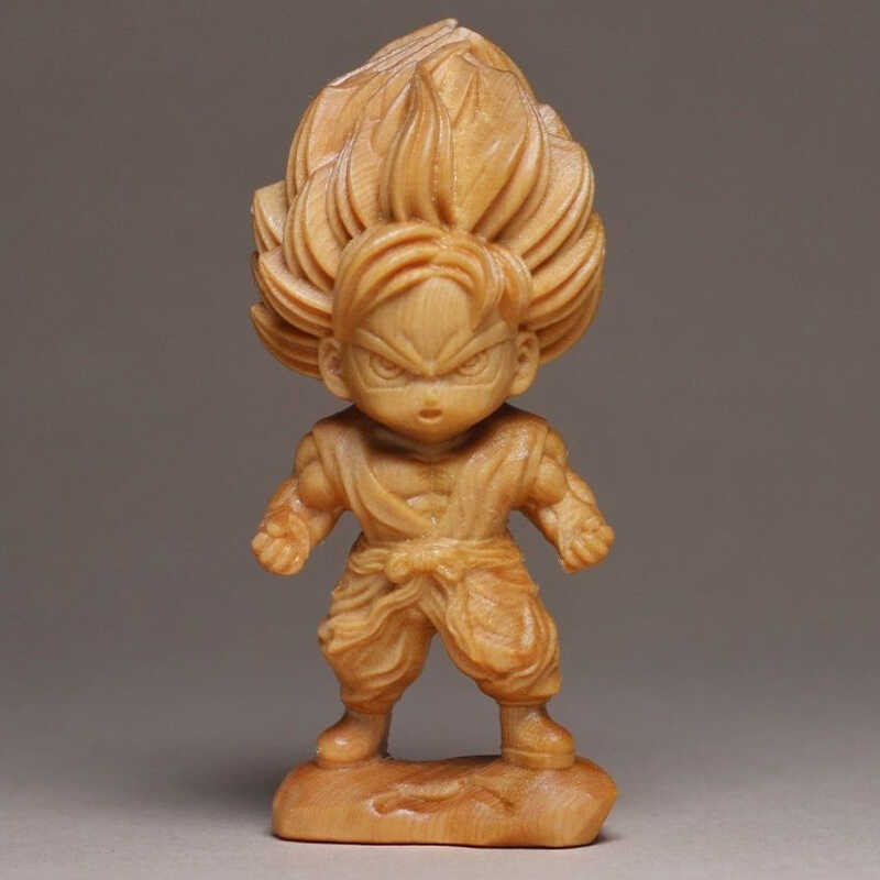 Dragon Ball Goku Original DIY Wood Carving Action Figure Creative ...