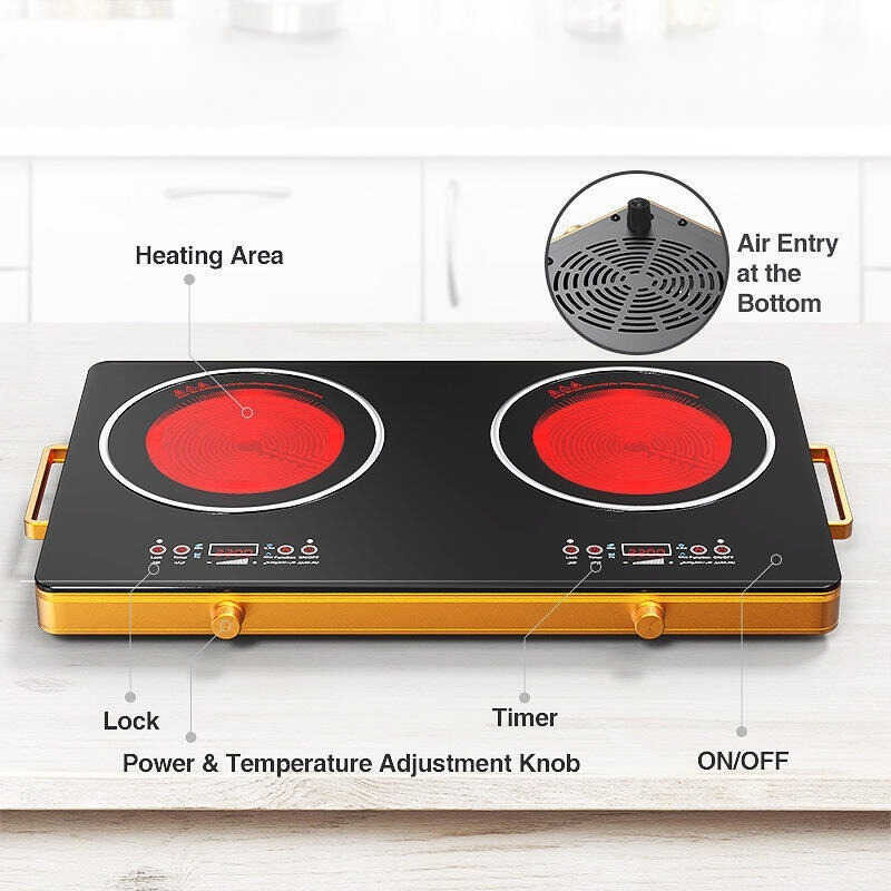 Double-Burner Double-Head Induction Cooker Three-Burner Infrared ...