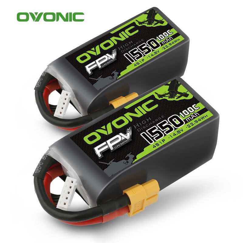 10 2 Packs 3 Ovonic 4S 100C 1550Mah 14.8V Lipo Battery Gamit Ang Xt60 ...