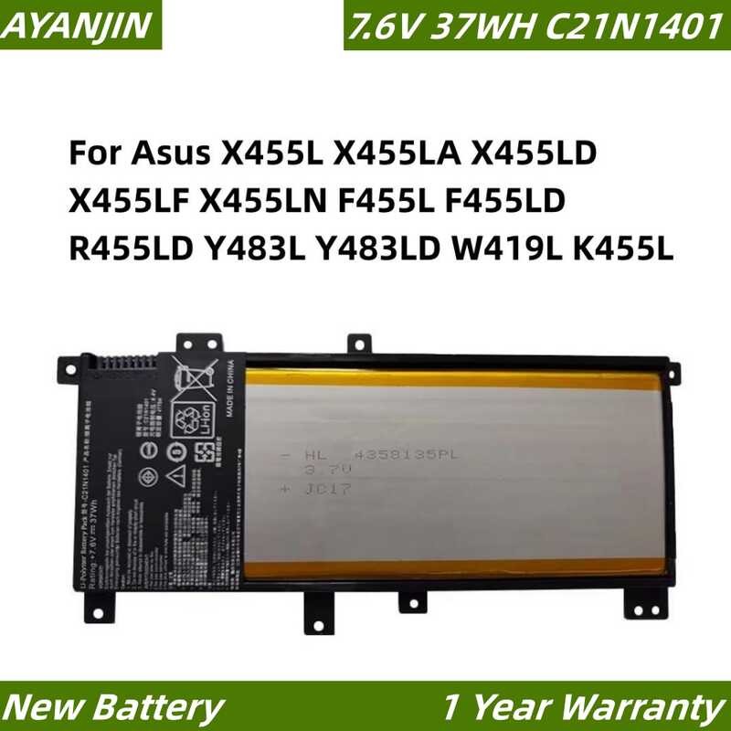 C21n1401 7.6V 37Wh Laptop Battery ASUS Y483L F455L X455L R455L W419L ...