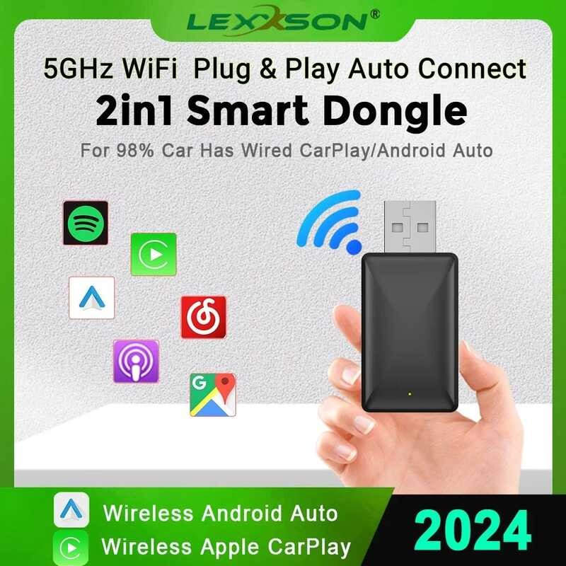 Wireless Carplay Adapter Auto 2In 1 Smart Dongle 2024 5G WIFI Iphone ...