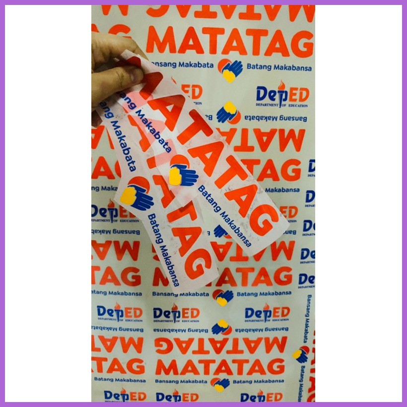 ☎ ☑ DTF iron on Tshirt DepEd Matatag Design patches Set Front and Back ...