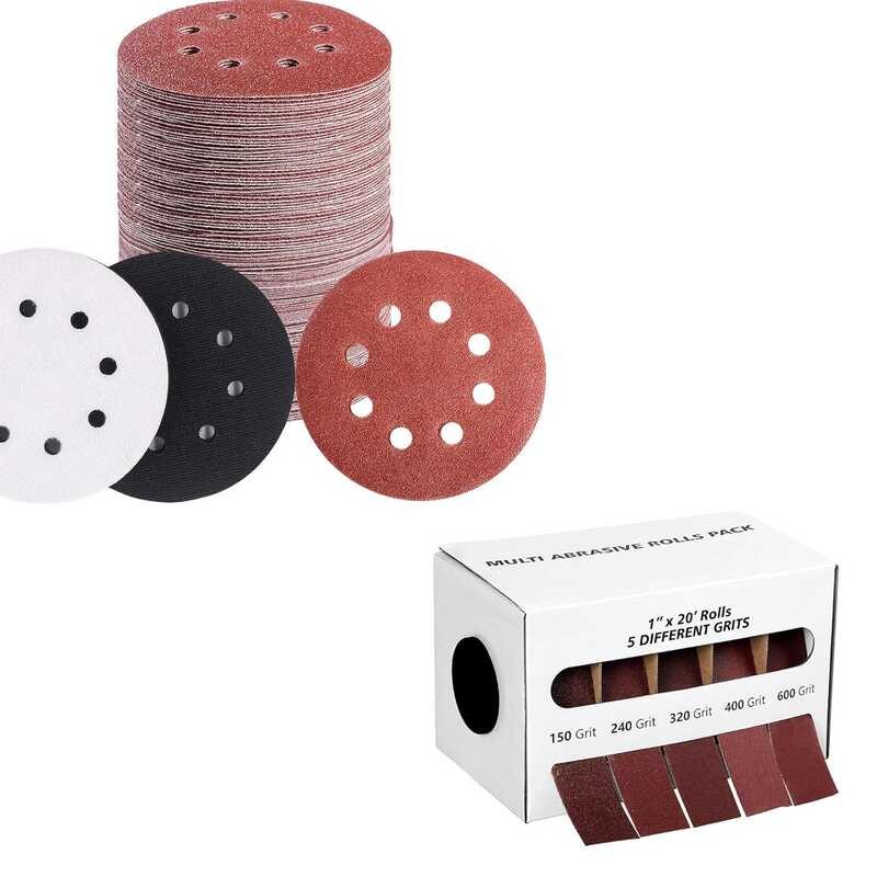 1'' x Grits 19.7' Emery Cloth Roll Dispenser Bundle 140 PCS Sanding ...