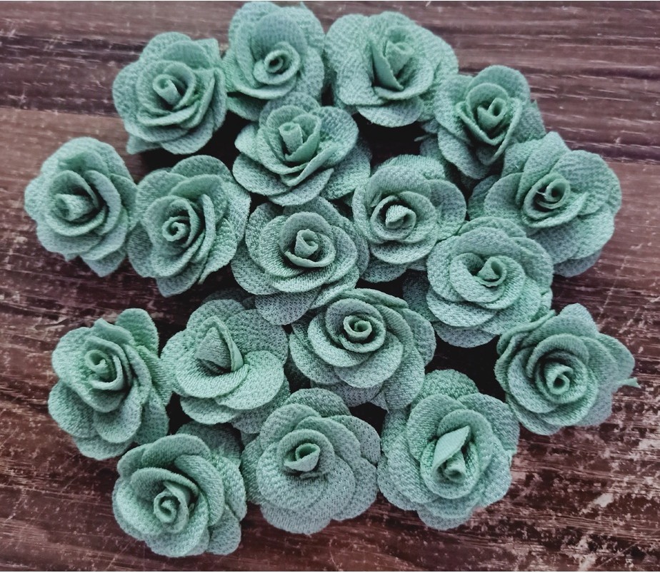 10pcs/Bag SAGE GREEN FLOWER Mint Green Rose Flowers Handmade 3.5CM ...