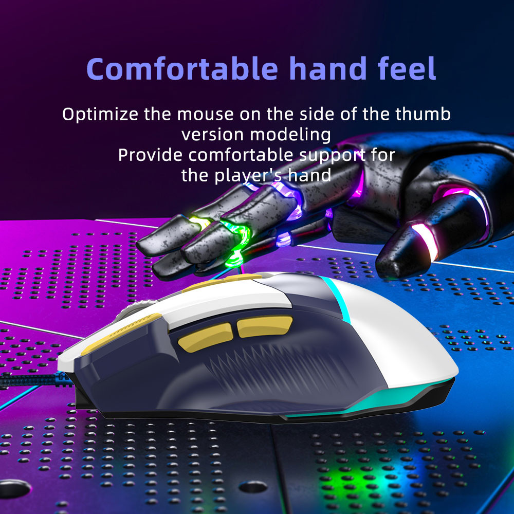 Zeus M12 Pro Gaming Mouse Wired 7200dpi RGB Backlight Optical Mice 8 ...