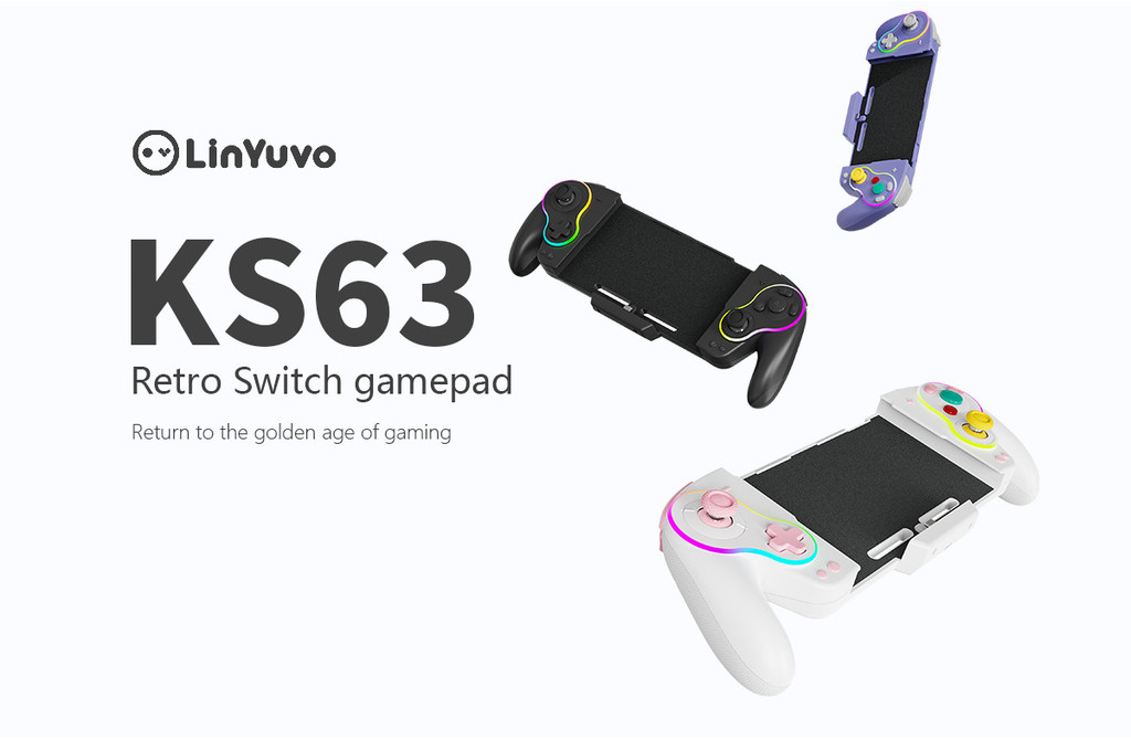 LinYuvo KS63 Joystick RGB Wireless Controller with Back Button Programming & Somatosensory ...