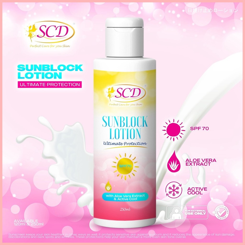 SCD Sunblock Lotion SPF 70 with Cooling Effect Ultimate Protection Aloe ...