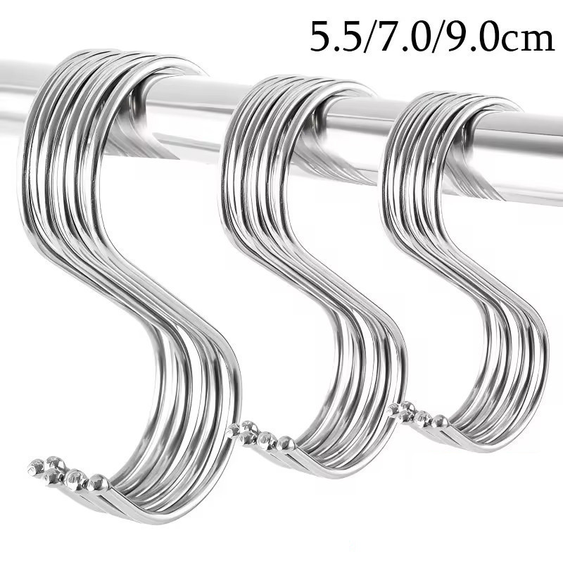 Premium Stainless Steel S Hooks - 9/7/5.5cm Heavy Duty Hooks with ...