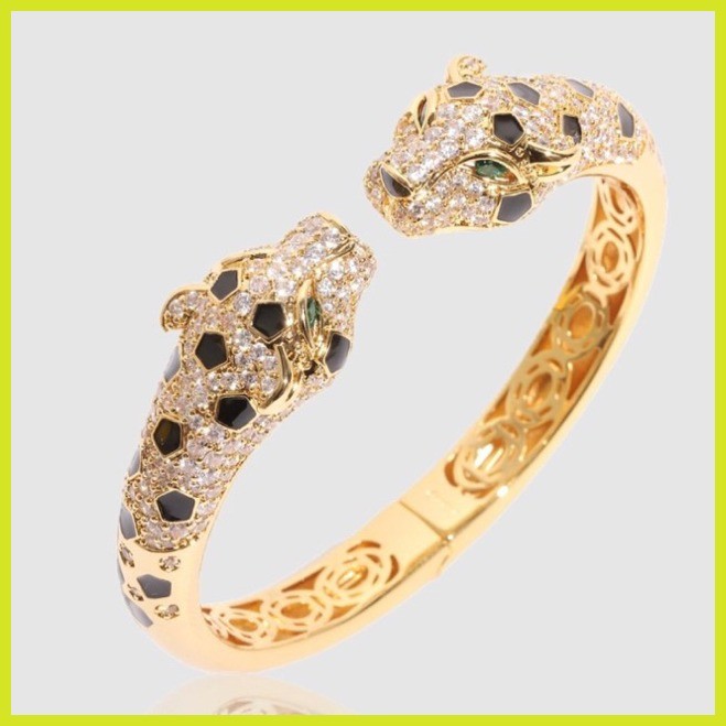 ∥ ♟ [TYshop]Luxury 18k Gold Panther Bangles For Women Non Tarnish ...