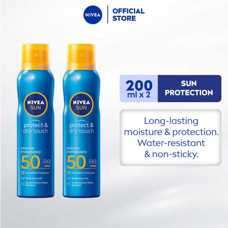 PACK OF 2 NIVEA Sun Protect & Dry Touch, Sweat Water-Resistant ...