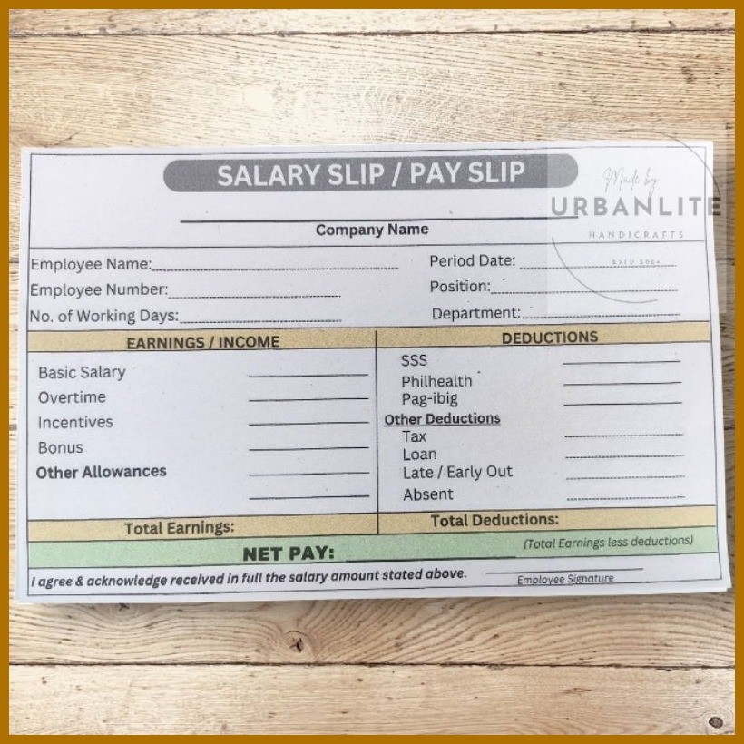 SALARY SLIP / PAY SLIP PAD PAYROLL 60SHEETS PER PAD NON CARBONIZED With ...