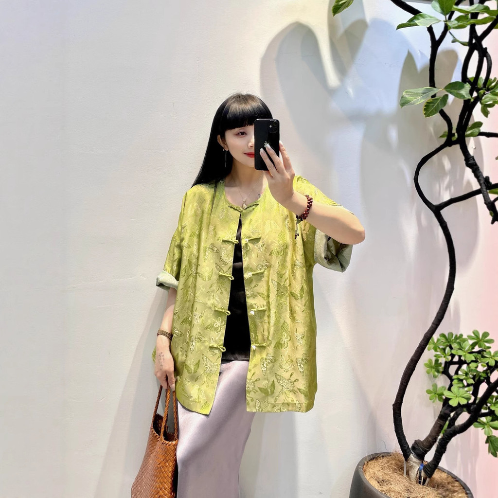 Nanyou New Style Silk Thread, Rosong Brocade Bat Sleeves, Loose Style ...