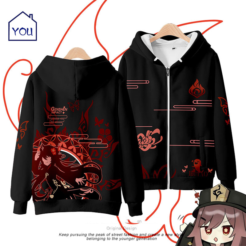 Mens Jackets Coats Genshin Impact 3D Hoodie Zipper Fleece Hooded Boy ...