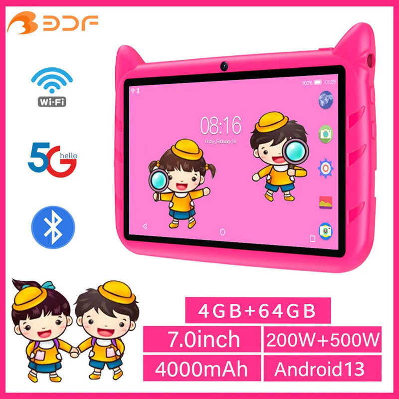 7 BDF Inch Kid Tablet Android 13, 4Gb RAM 64Gb Rom,1Tb Expand,5G Wifi ...