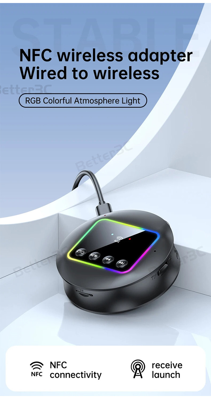 NFC Bluetooth 5.4 Receiver Transmitter HiFi Stereo Wireless Audio ...