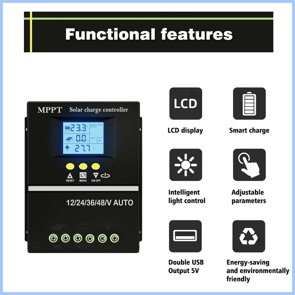 100A Solar Controller LCD Crystal Display For Battery Systems Factory ...
