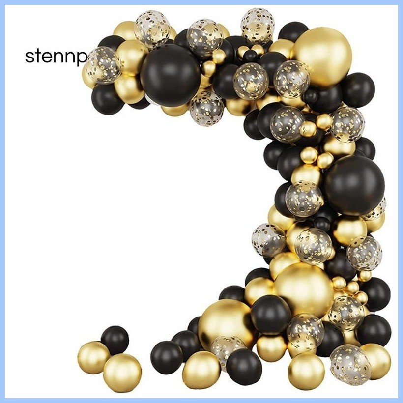 129 Pieces Black and Gold Balloon Garland Arch Kit Black and Gold ...