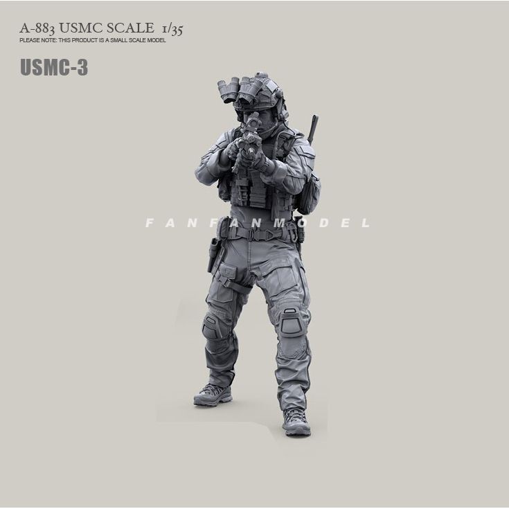 D8 1/35 US Marine Corps Usmc-3 Resin Handmade Modern Soldier White Film ...