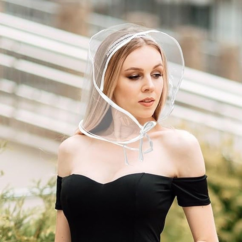 Rain Bonnet with Visor - Foldable Outdoor Rain Cover - Foldable, Clear ...