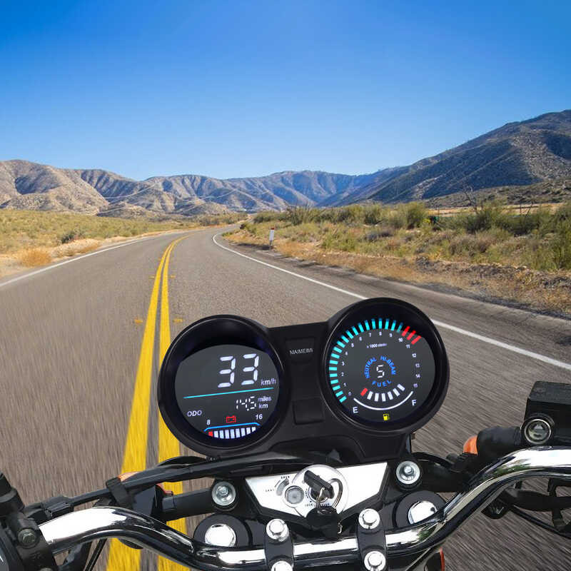 Digital LED Dashboard Motorcycle 15000 R Meter Speedometer ODO TRIP KMH ...