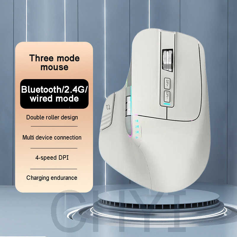 2.4G Bluetooth Tri-mode Wireless e Mute Office RGB Ergonomic Gaming ...