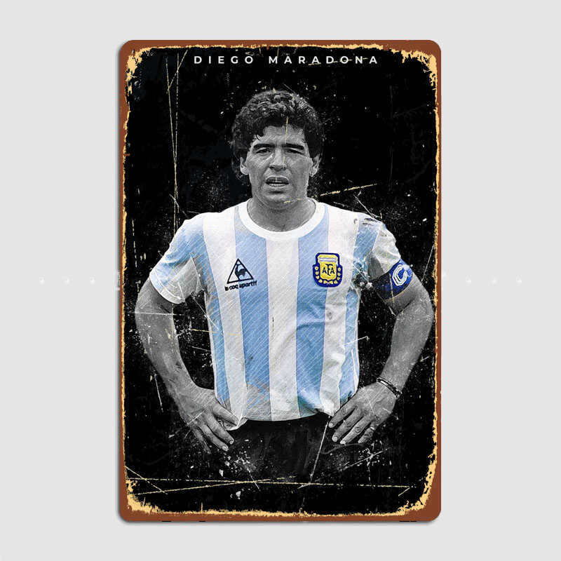 Maradona Diego King Of Football Metal Plaque Club Home Bar Cave Classic ...