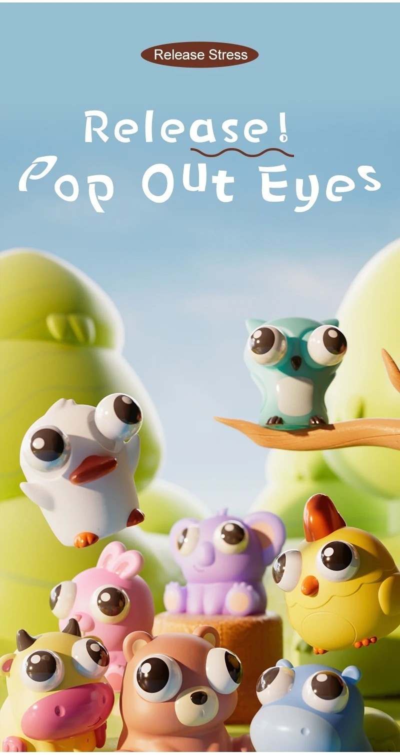 Cute Animals Squeeze Toy Pop Up Eyes Snot Bubbles for Children Kids ...