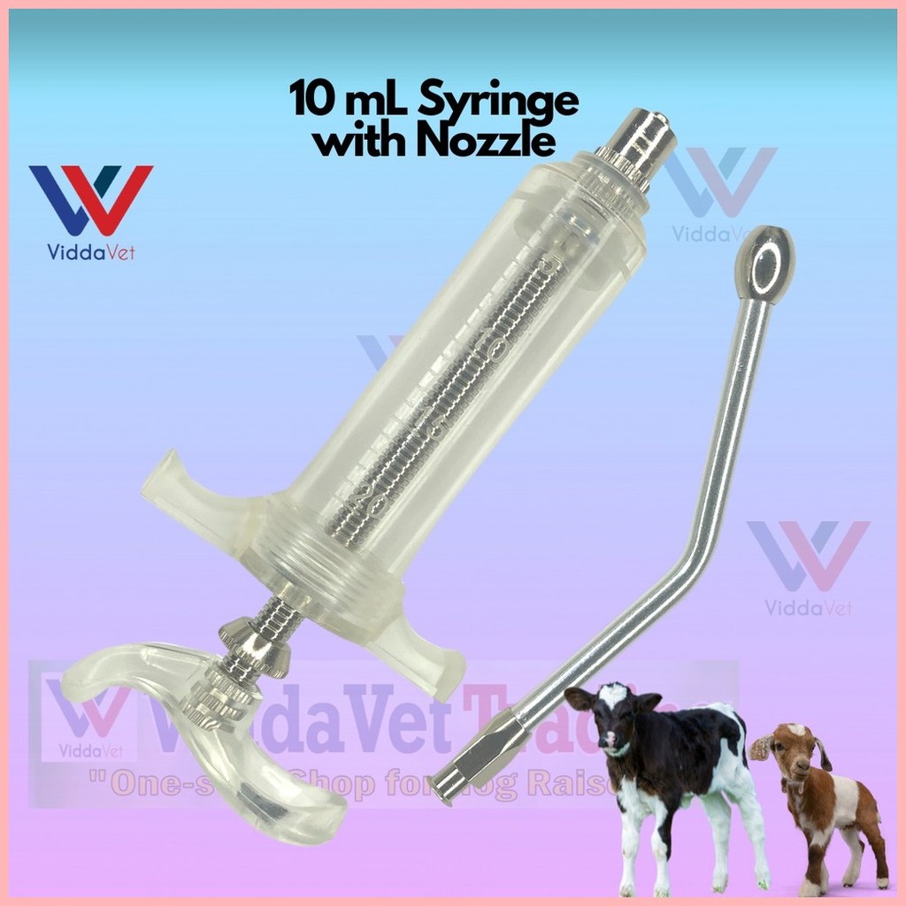 10 ml Syringe oral drencher for goats cattle pets pigs nozzle drench ...