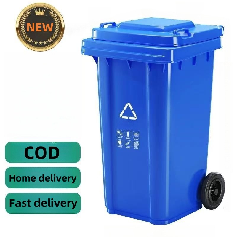 【COD】Heavy Duty Trash Bin with Wheels and Lid,Large Capacity Garbage ...