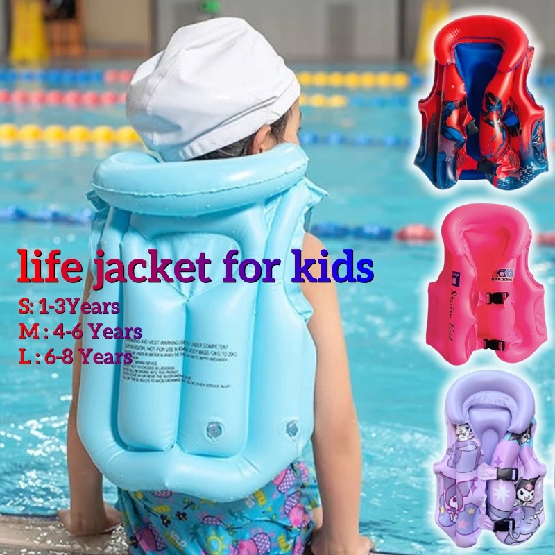 Life Jacket for Kids Inflatable Safety Swim Vest Life Jacket Swimming ...