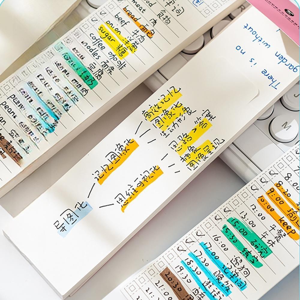 50 Sheets Creative Index Bookmark style Memo Pad Self-adhesive Schedule ...