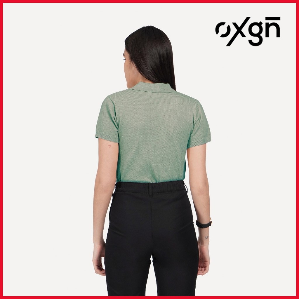 ⚽︎ OXGN Generations Flat Knit Polo For Women (Khaki/Off White/Sage ...