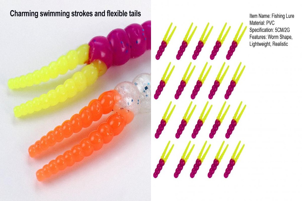 SPVPZ Bite-resistant Fishing Bait Pvc Fishing Bait 20pcs Soft Pvc Worm ...