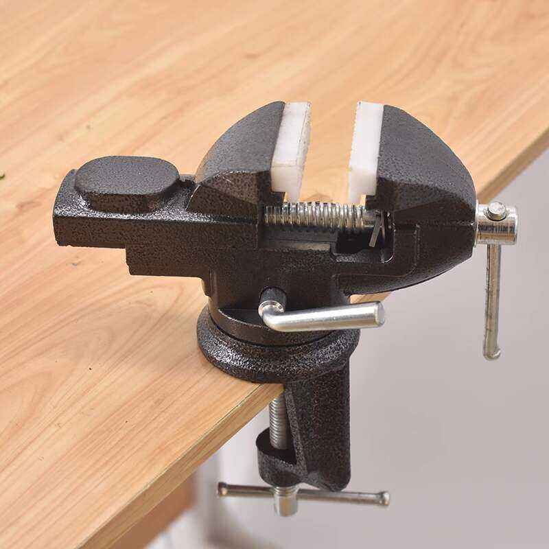 Strong duty 50 mm unibersyal vise, small DIY worktable, coil wrapped ...