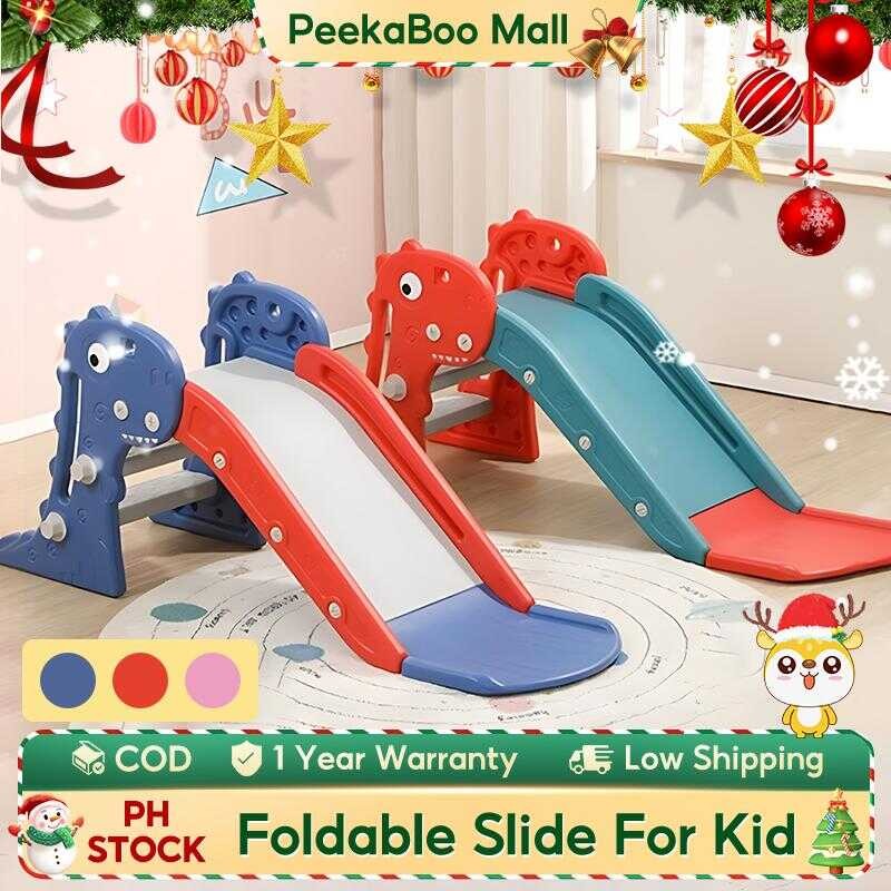 Foldable Slide For Kids Playground With Basketball Hoop For 0-3 Years ...