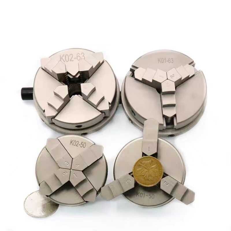 Micro three four jaw K01 50 K02 63 self centering micro hand tight ...